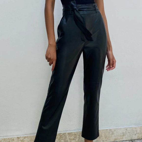 Babaton | Pants & Jumpsuits | Nwt Babaton Vegan Leather Belted Pant ...